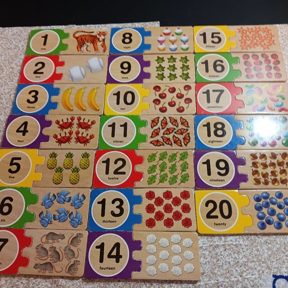 Toys | 4 Piece Counting Learning Block Set Wood Counting 120 Toy | Poshmark